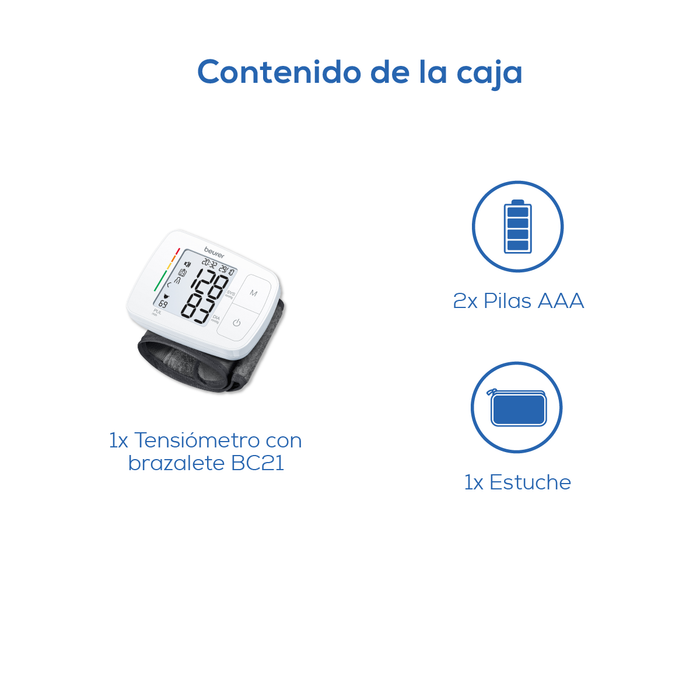 Beurer BC21 | Baumanómetro de muñeca con emisión de voz y ECG